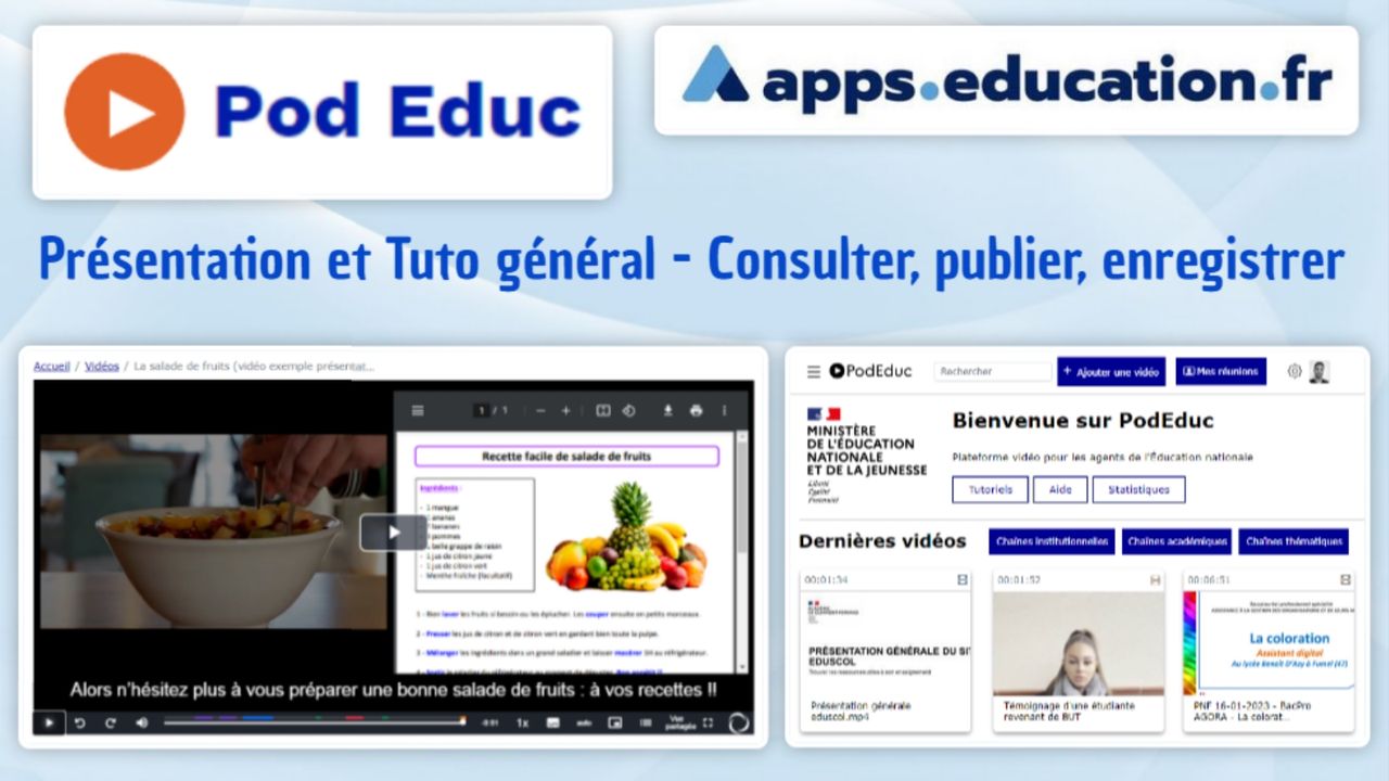 PodEduc - Tutoriel Pod Educ (Apps.Education.Fr) - Prés…