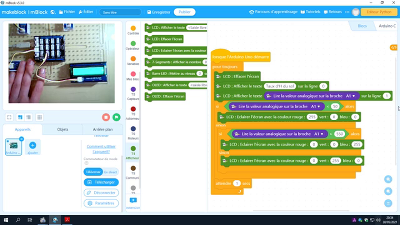 PodEduc - 4-Mblock5 - Afficher Sur Lcd Avec Conditions…