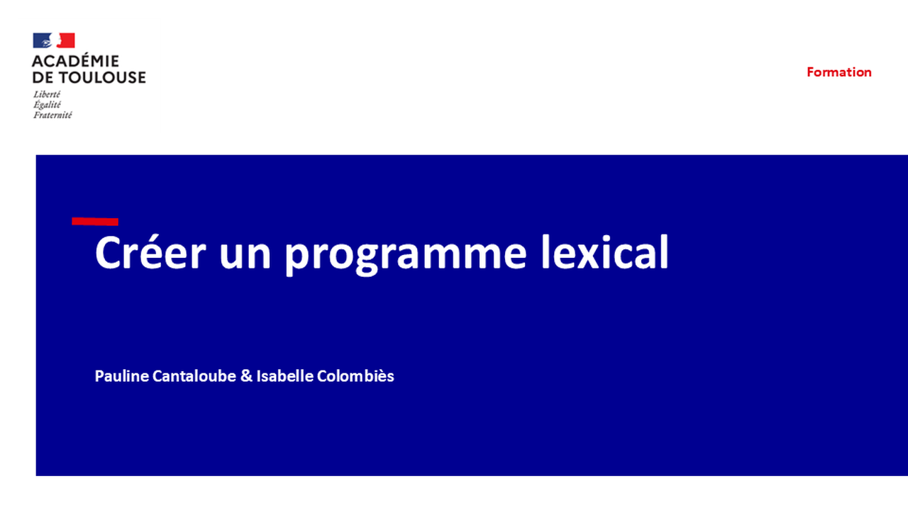 PodEduc - Praf - Créer Un Programme Lexical