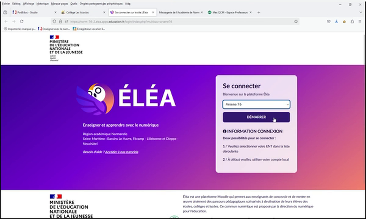 PodEduc - Se Connecter À Elea