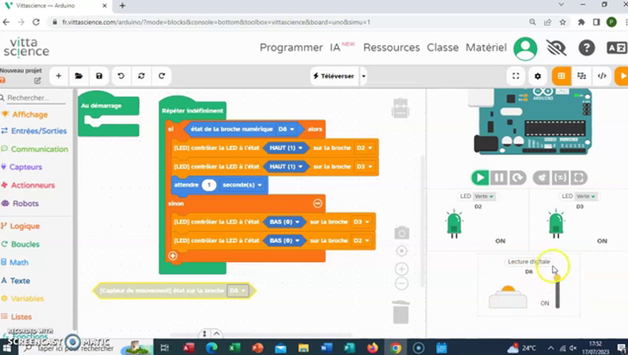 PodEduc - Simulation Pir Et Led Vittascience.Mp4