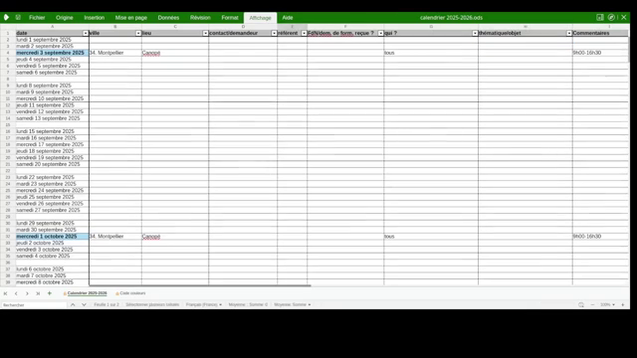 PodEduc - Présentation Du Calendrier Faep 2025-2026