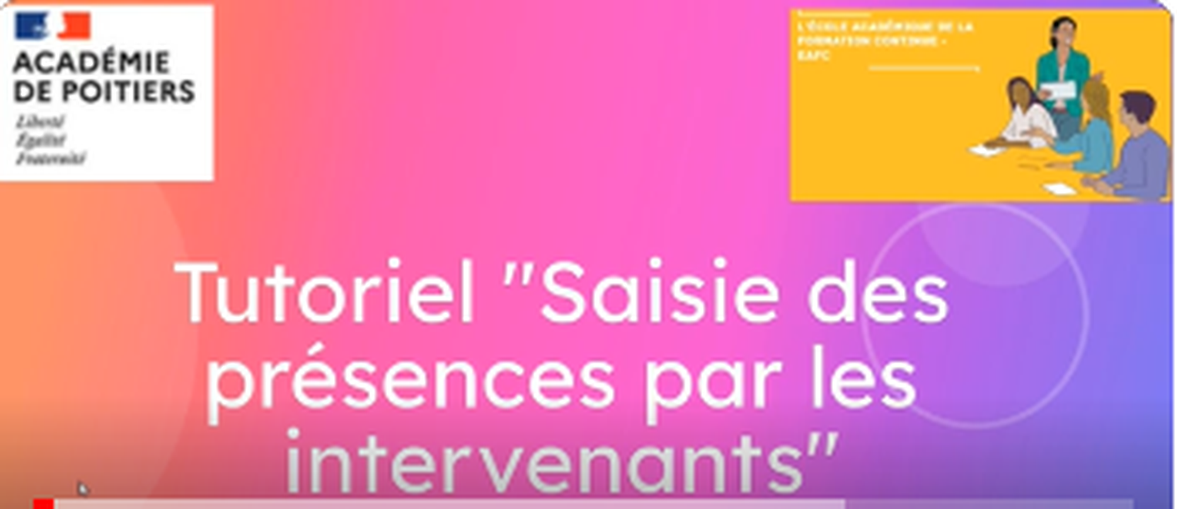 PodEduc - EAFC Poitiers - Saisie Des Présences Par Les Intervenants Da…