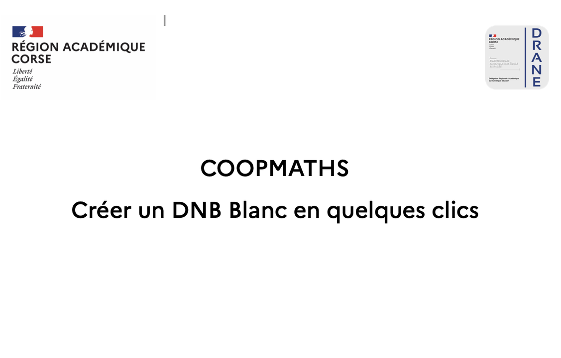 PodEduc - Créer Un Dnb Blanc Avec Coopmaths