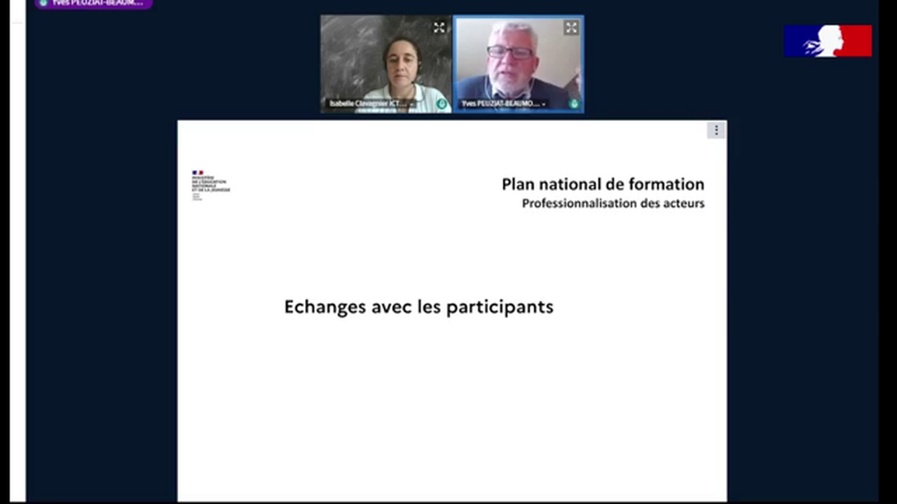 PodEduc - DGESCO-Formation - PROGRAMME NATIONAL DE FORMATION - Webinaire Animation Du Réseau Des ...