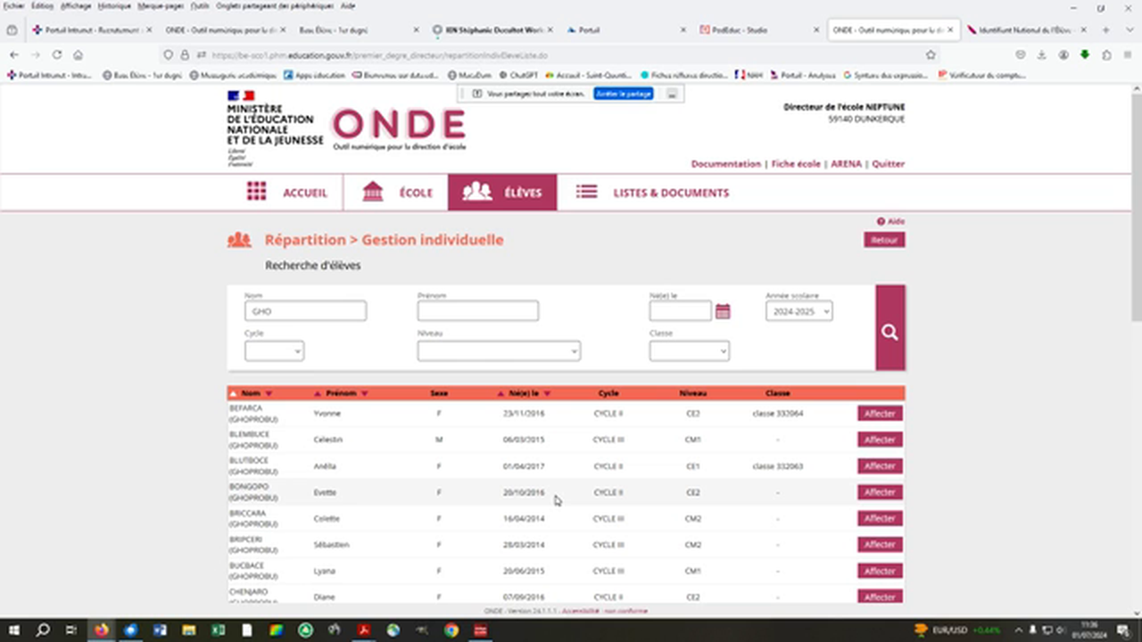 PodEduc - Onde : Répartition Des Élèves