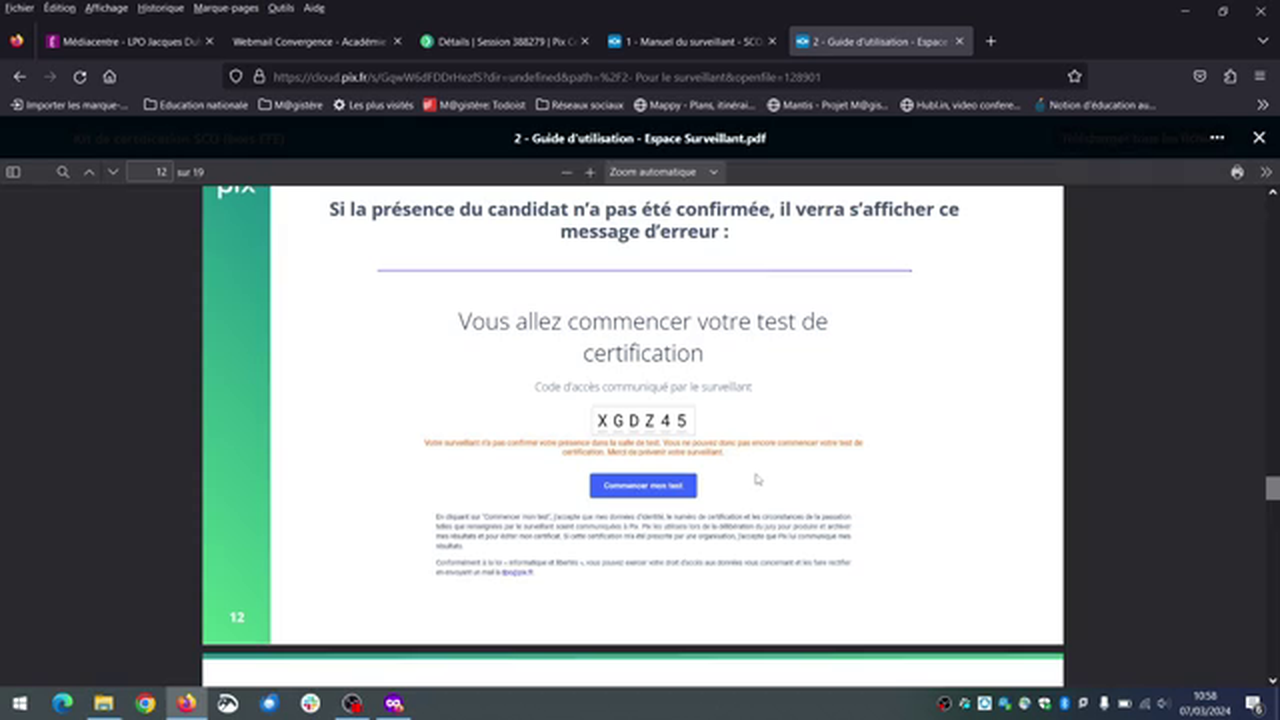 PodEduc - Tutoriel Surveillance Certification Pix 2024…