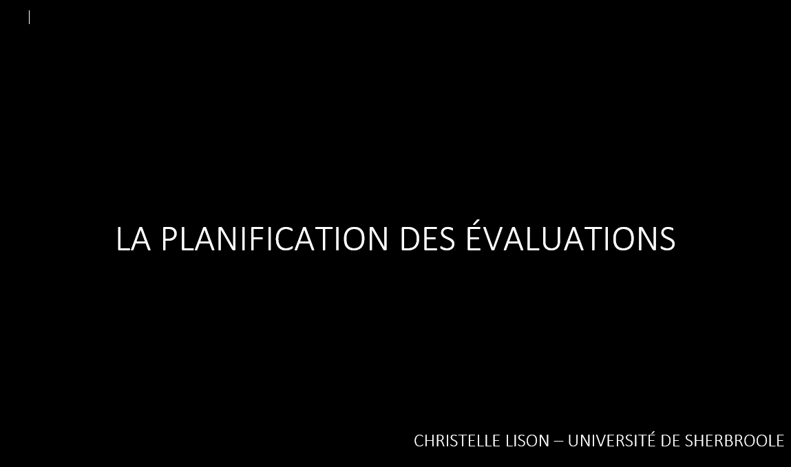 PodEduc - M524-Video5- La Planification De L'Évaluation