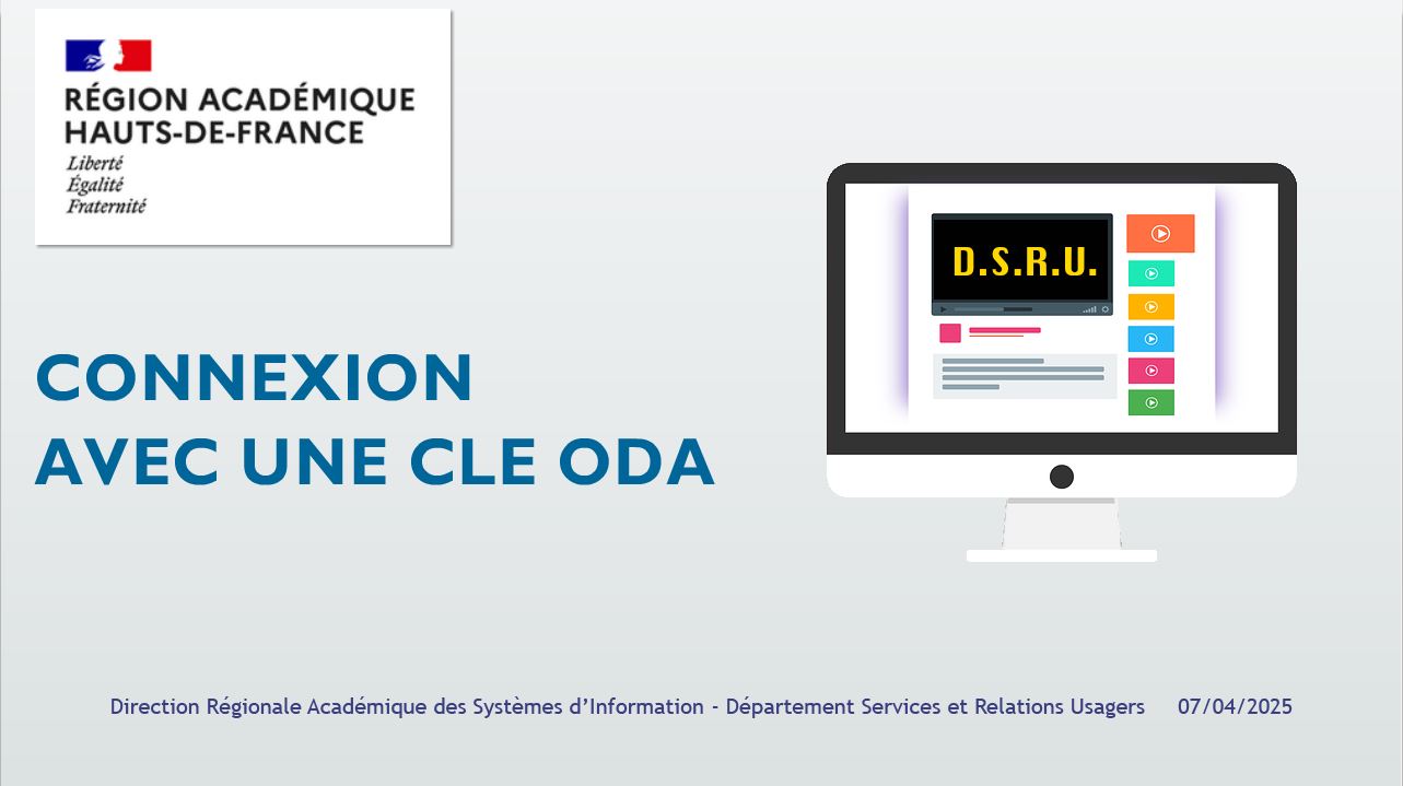 PodEduc - DRASI-DSRU - ASSISTANCE - Connexion Clé Oda