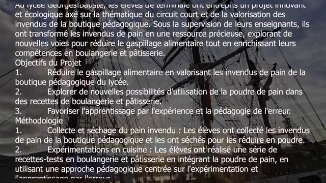 PodEduc - Projet Chef D'Oeuvre Section Boulangerie Pât…