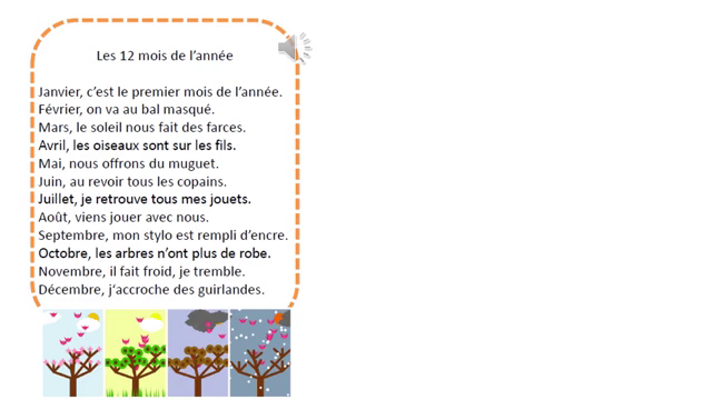 PodEduc - Trace Cahier - Poesie Les 12 Mois De L'Année…