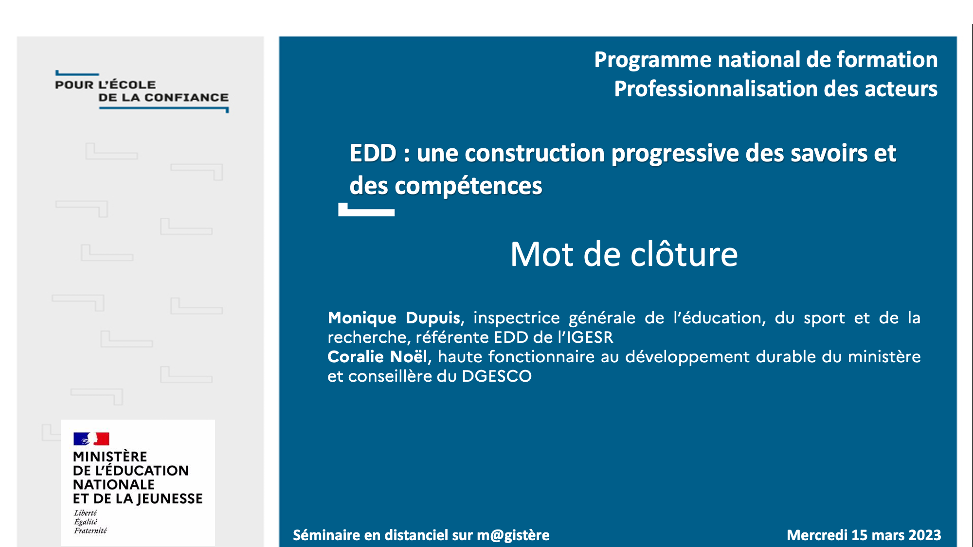 PodEduc - Pnf 2022/2023 - Edd - Clôture