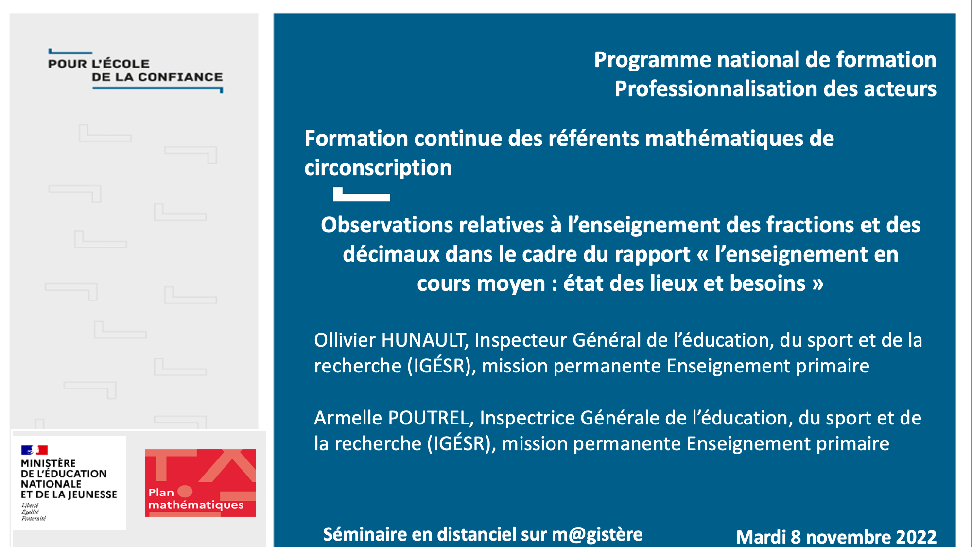 PodEduc - DGESCO-Formation - Pnf 2022/2023 - Rmc - Journée 1 - Rapport Ig…