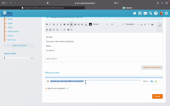 PodEduc - (Import) Tuto Pièce Jointe Messagerie Ent