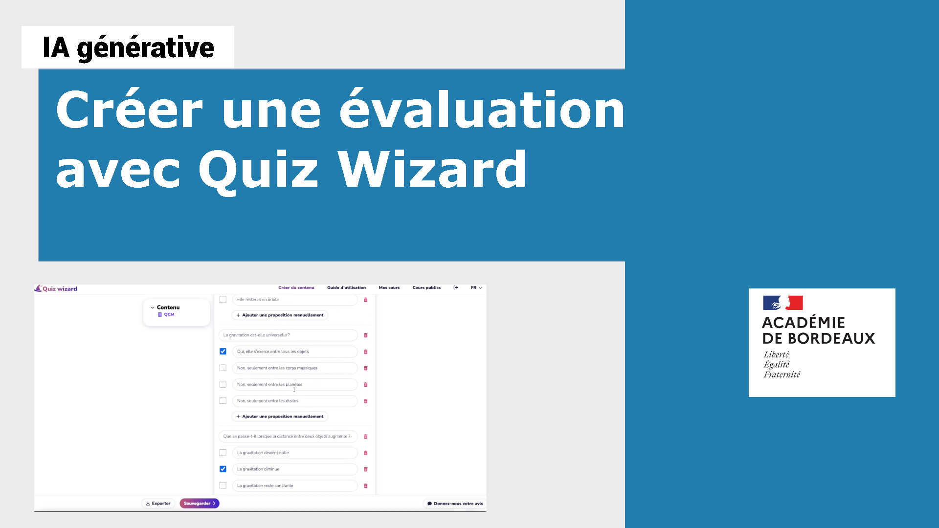 PodEduc - Créer Une Évaluation Avec Quiz Wizard