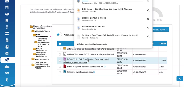 PodEduc - Ecoledirecte - Ent - Travail Collaboratif.Mp4