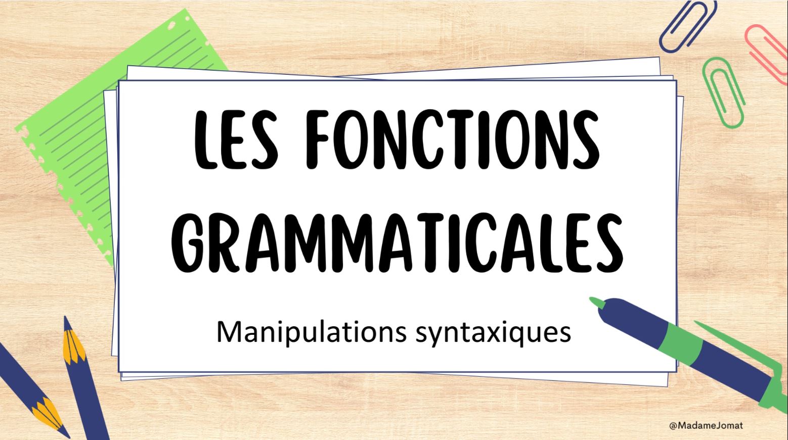 PodEduc - Fonctions Grammaticales - Manipulations Synt…