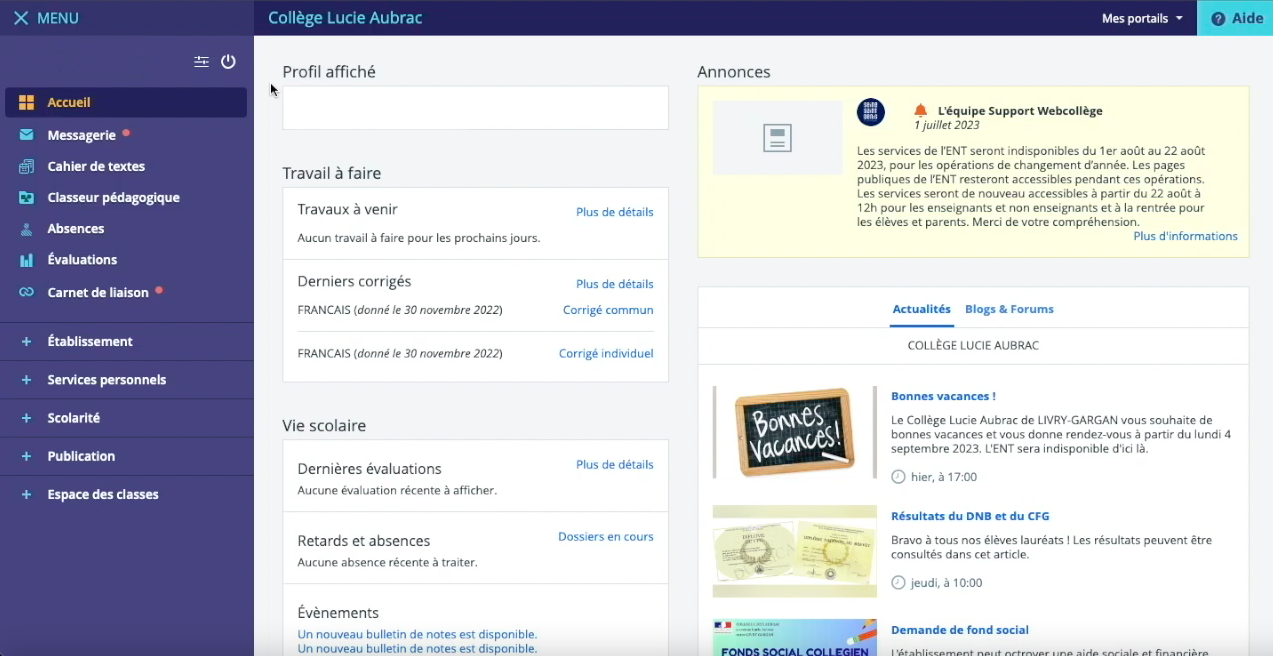 PodEduc - Présentation Ent Parents - Collège Lucie Aub…