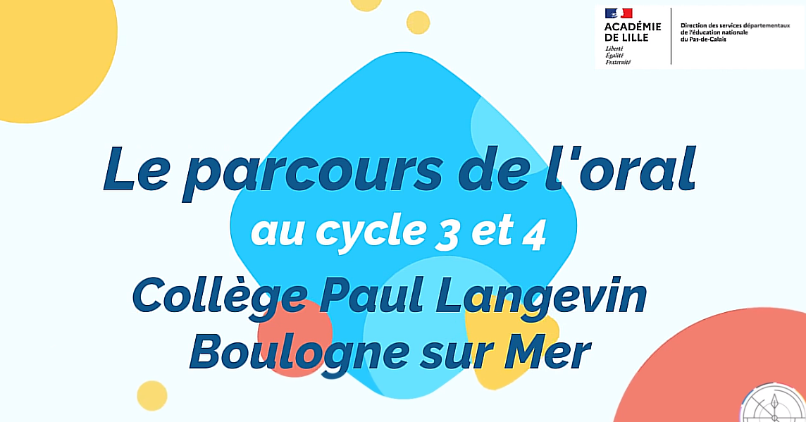 PodEduc - Cnr : Le Parcours De L'Oral Aux Cycles 3 Et