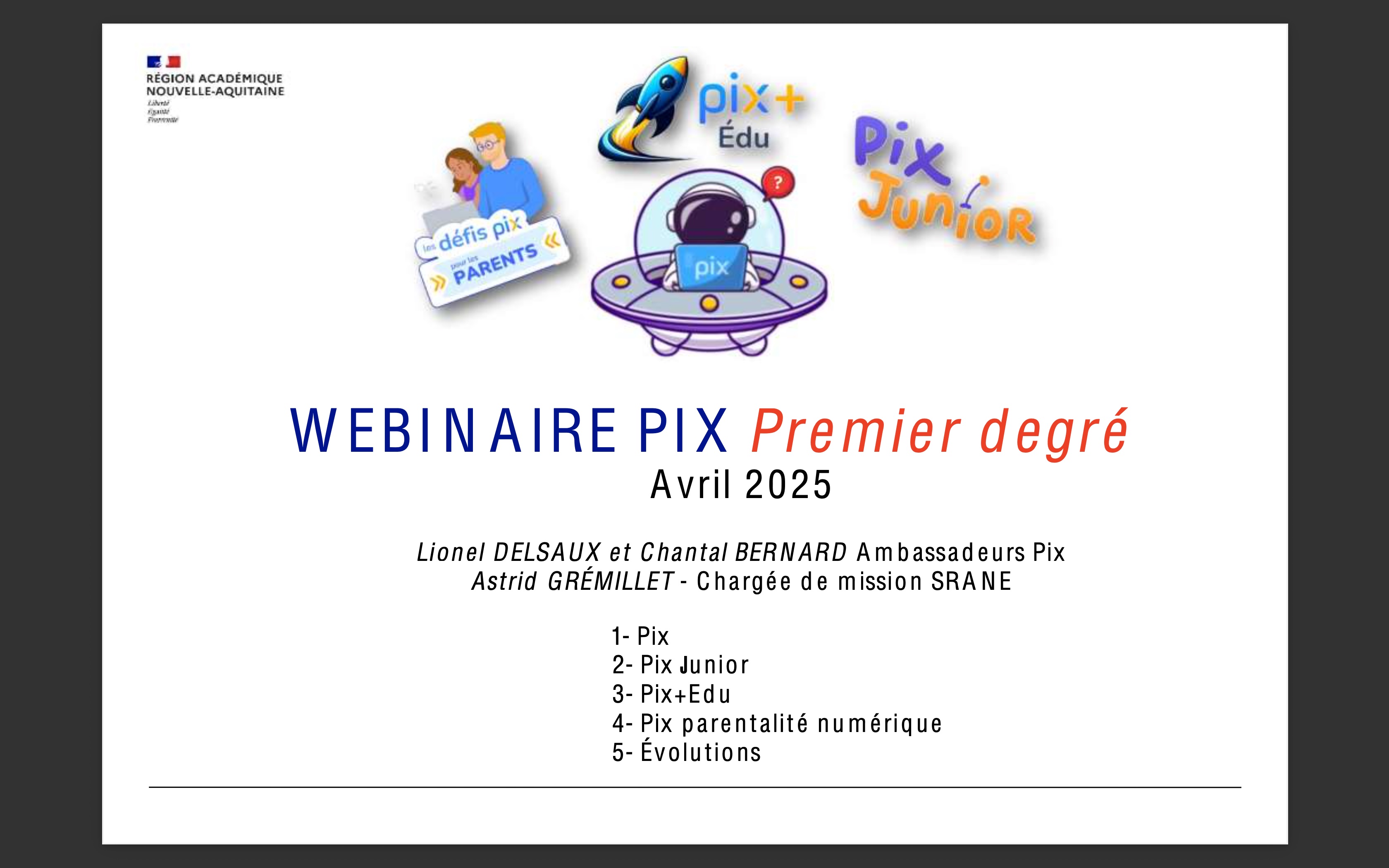 PodEduc - Webinaire Pix 1er Degré