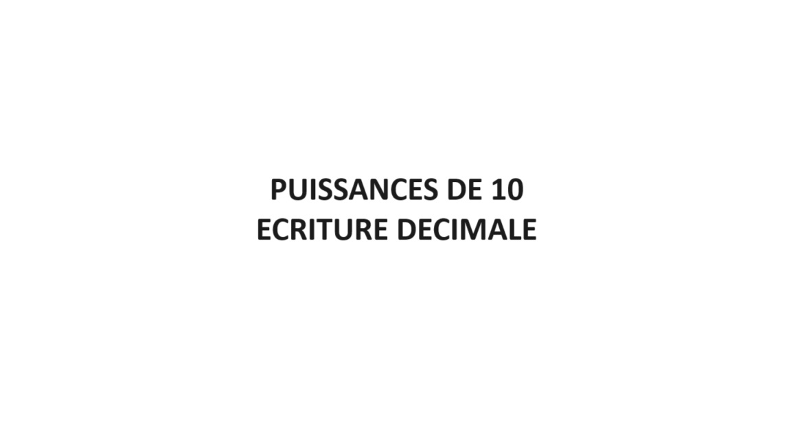 PodEduc - Puissance De 10 - Ecriture Décimale + Regle