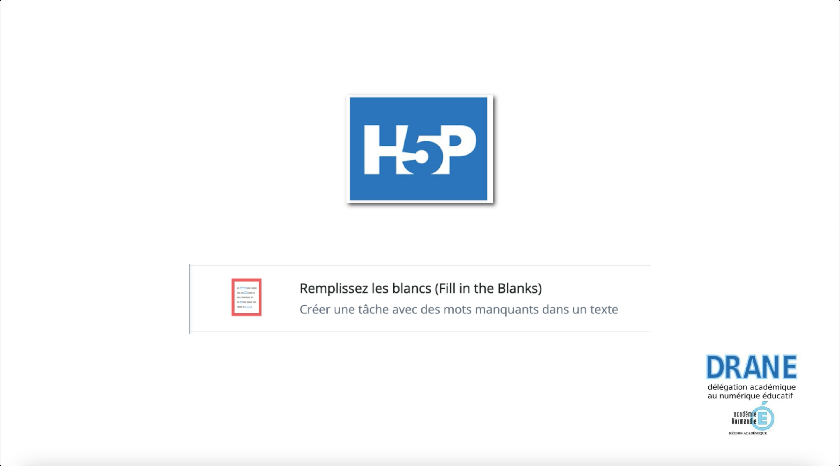 PodEduc - Remplissez Les Blancs H5p