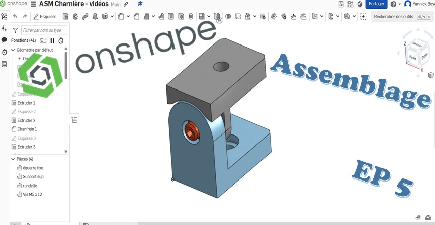 PodEduc - Ep5 : Assemblage ‐ Tuto Onshape - Cao Charn…