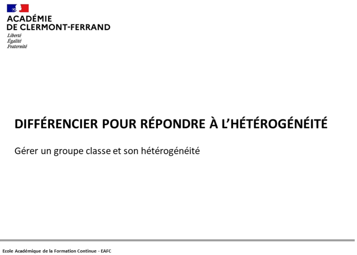 PodEduc - EAFC Clermont-Ferrand - /* Formations M@gistère - Différencier En Classe